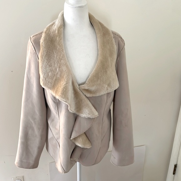 Dress Barn | Jackets & Coats | Faux Suedesherpa Camel Color Jacket With ...